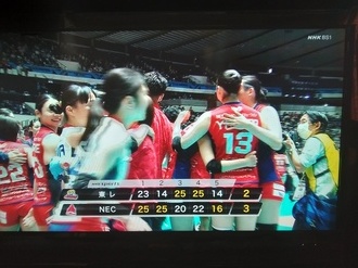 祝！優勝 NECレッドロケッツ ／ NHK-BS TV観戦: 気ままな散歩